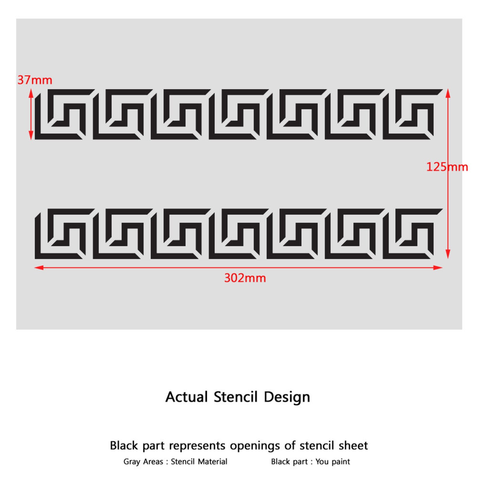 Greek Key Side Border Stencil Reusable Template for Crafting Wall DIY ...