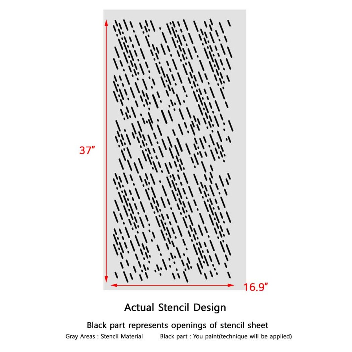 Rain Wall Stencil - LARGE WALL STENCILS for a Quick Room Makeover ...