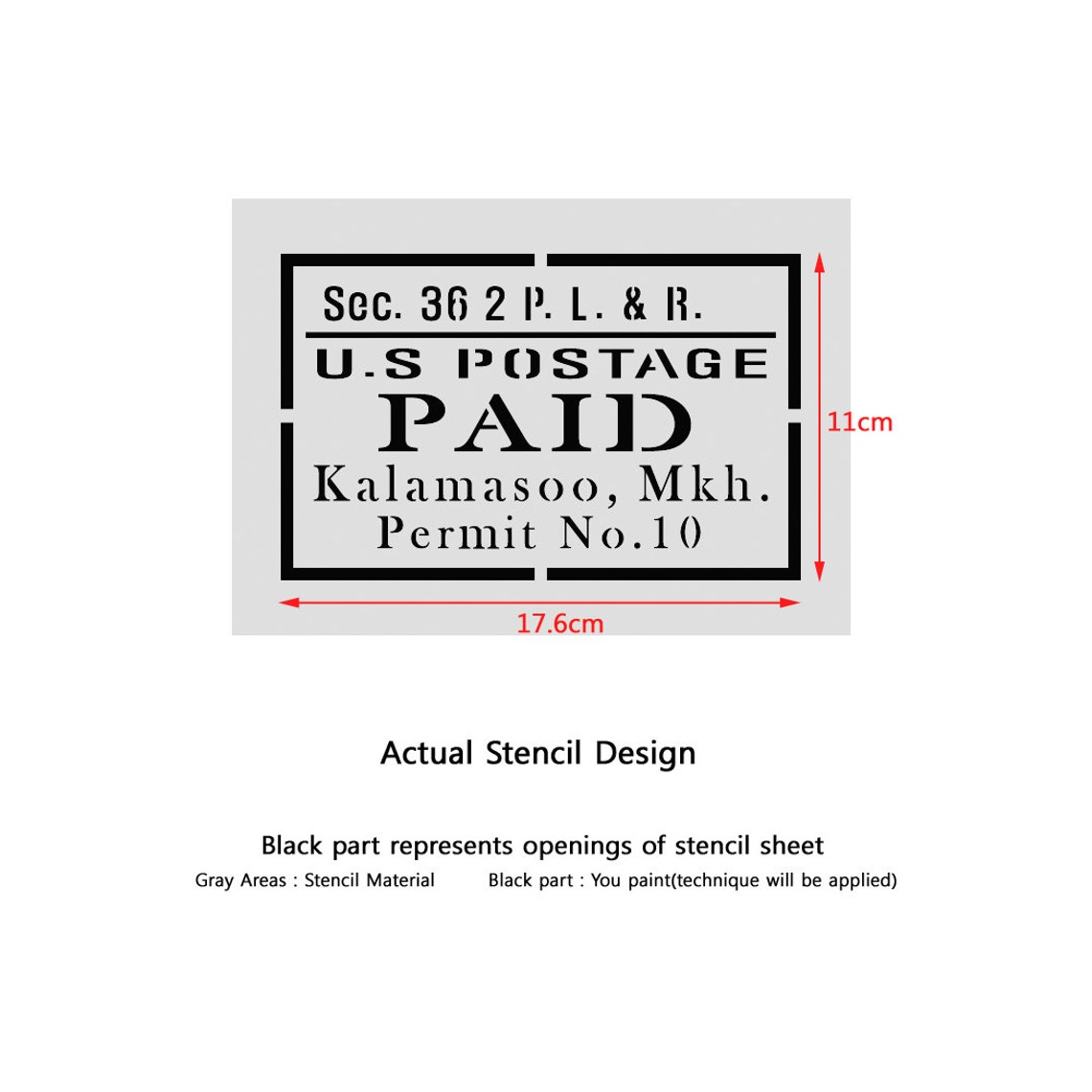 US Postage Paid Stencil Reusable Template for Crafting Canvas | Etsy