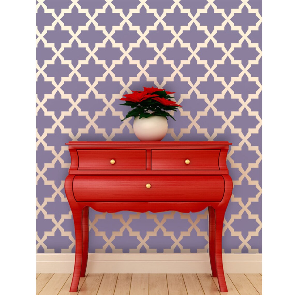 Wall Stencil Large Moroccan Stencil Eugene for Painted - Etsy