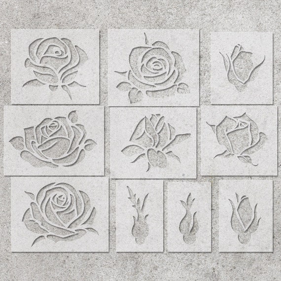 10 Pieces Rose Stencil for Painting Wall Tile Fabric Wood - Etsy