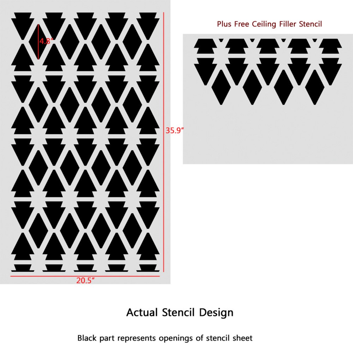 WALL STENCILS Aztec Allover 39.37"x23.62" Airbrush Large Size Stencil ...