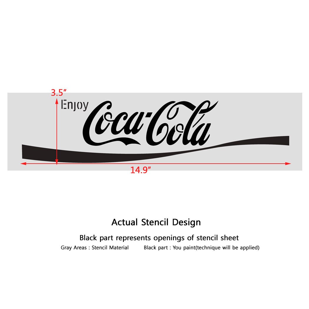 Enjoy Coca-Cola stencil Reusable stencil for wall art craft | Etsy