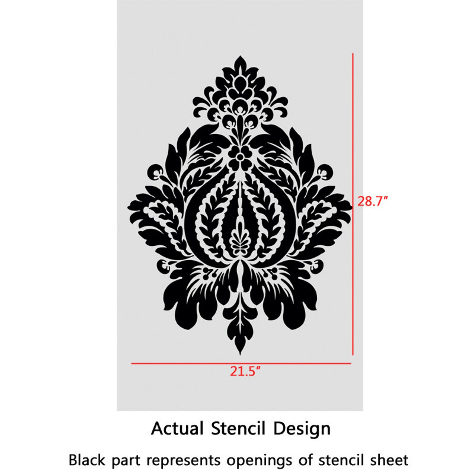 Damask Stencil Norah Large Size Wall Stencils Template for - Etsy