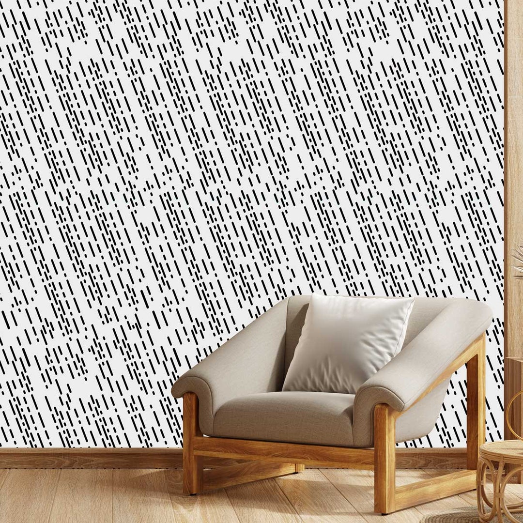 Rain Wall Stencil - LARGE WALL STENCILS for a Quick Room Makeover ...