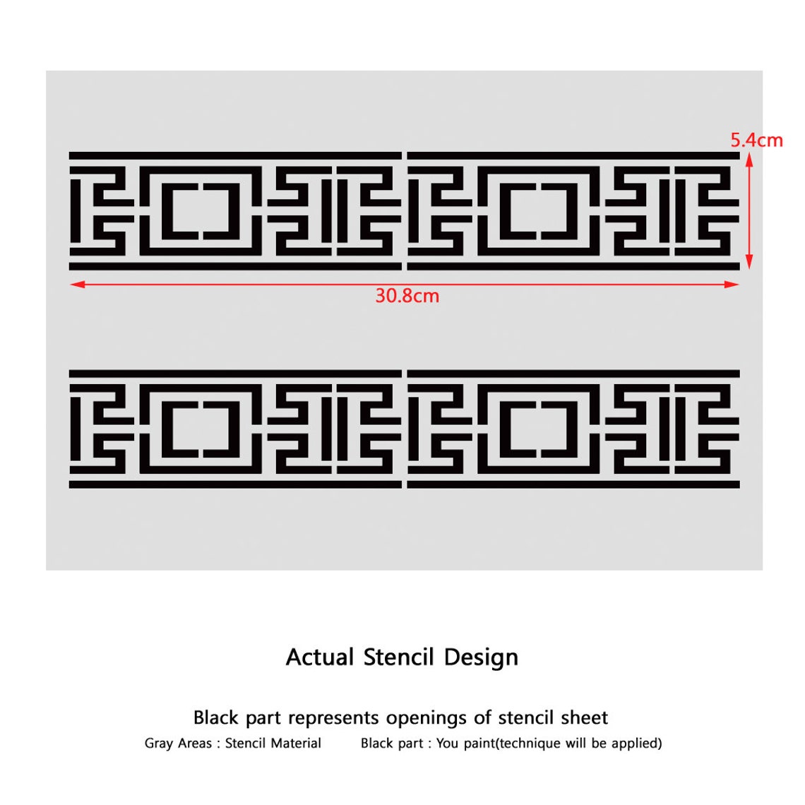 Greek Key Side Border Stencil 3 Reusable Template for - Etsy