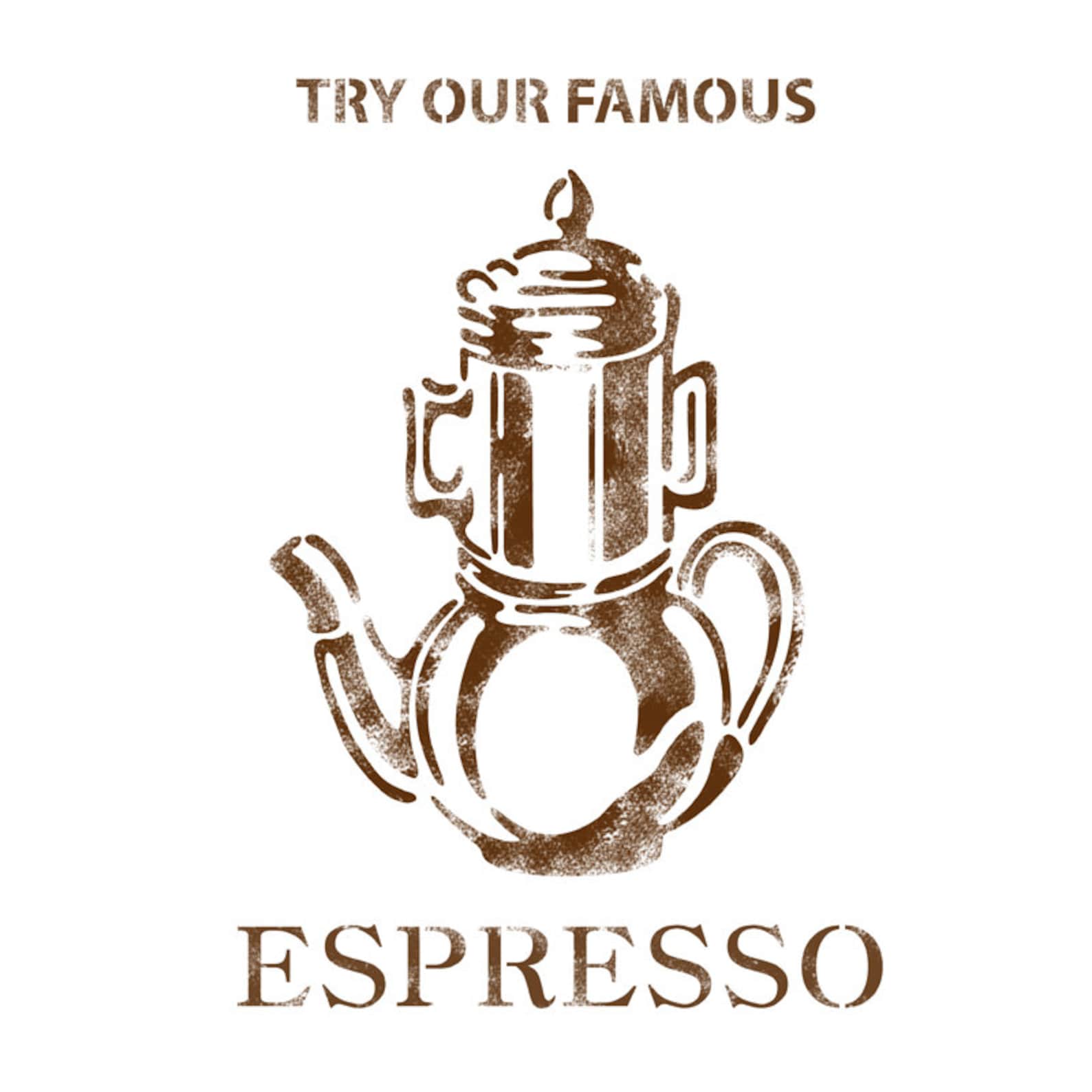 Stencil Template Espresso for Crafting Canvas DIY Decor Wall Art ...