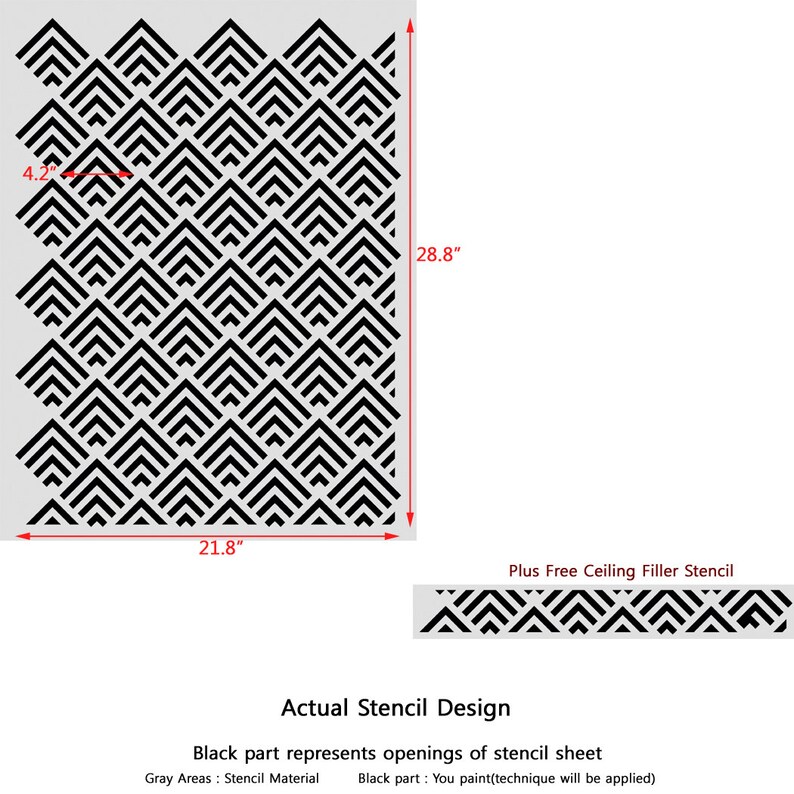 Modern Corners Pattern Wall Stencil for DIY Decorating - Etsy