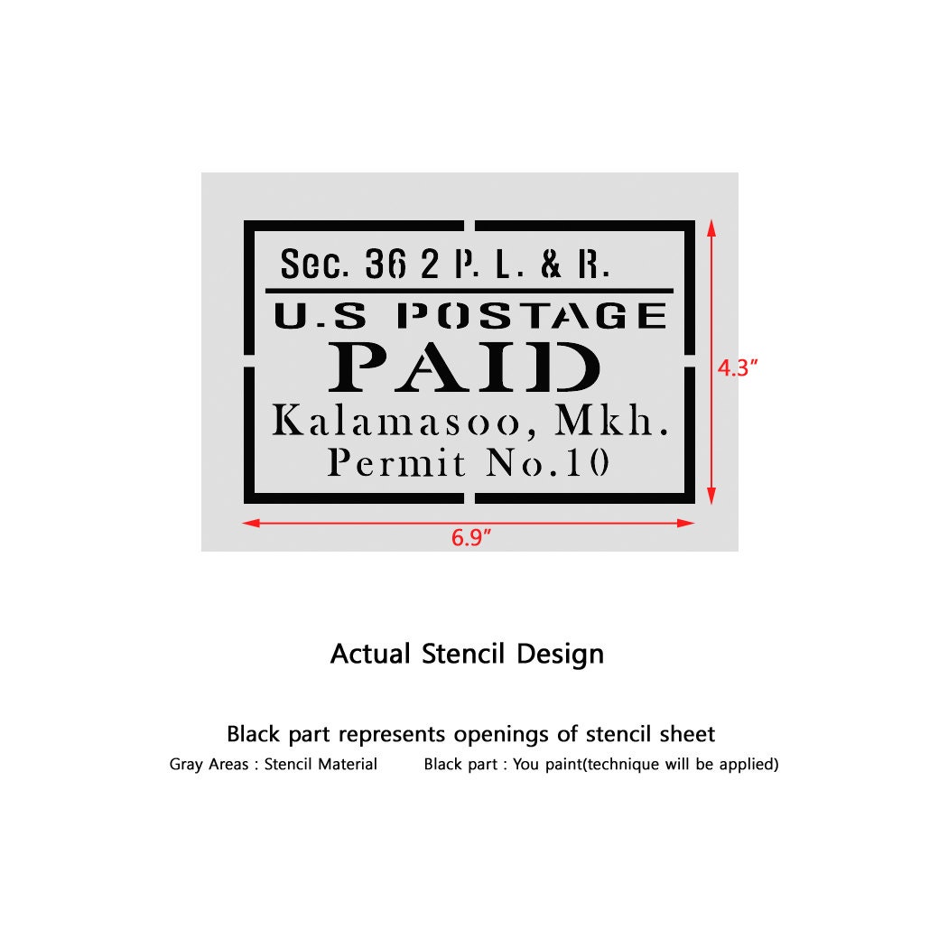 US Postage Paid Stencil Reusable Template for Crafting Canvas | Etsy