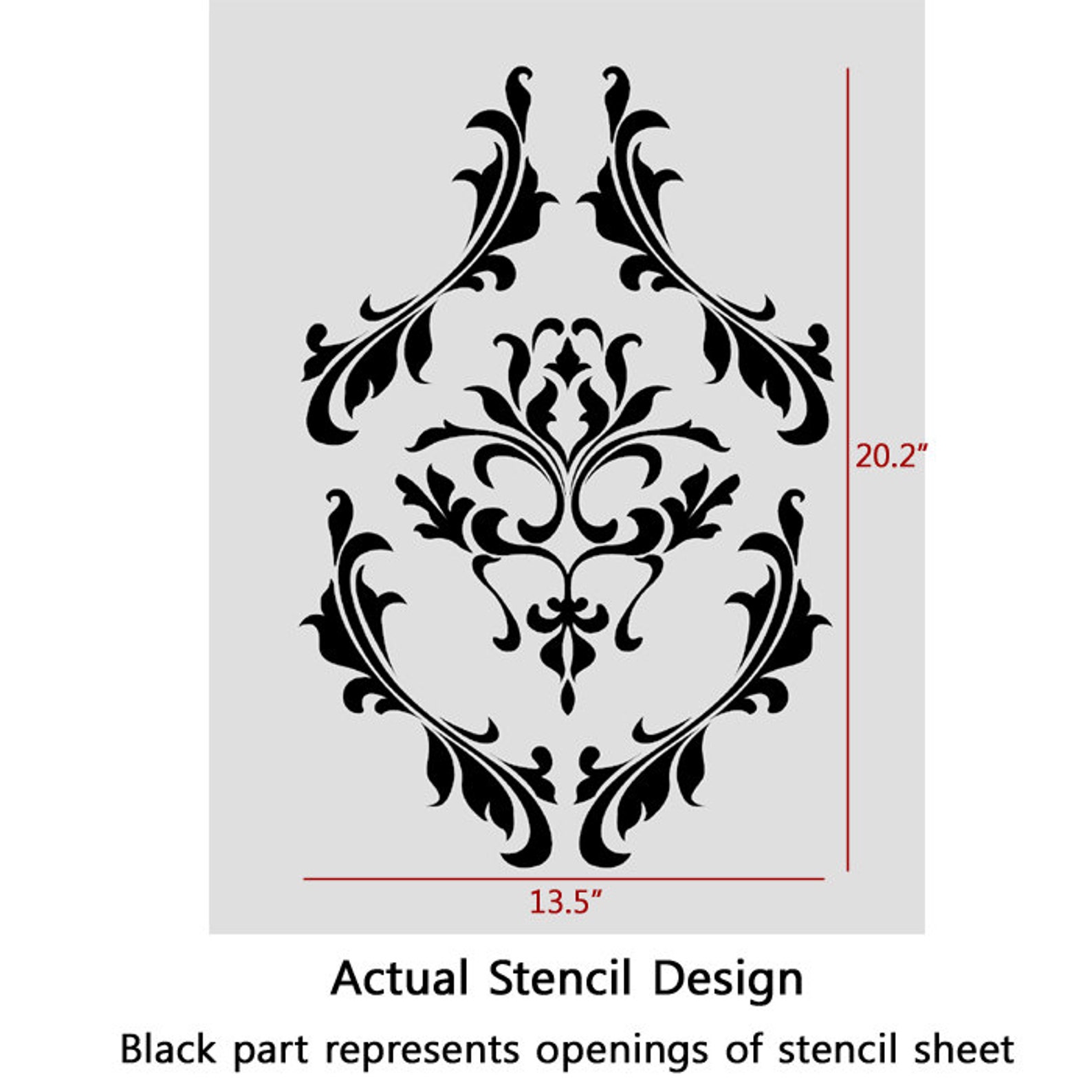 Wall Stencils Damask Lygodium Pattern Allover Large Stencil for DIY ...