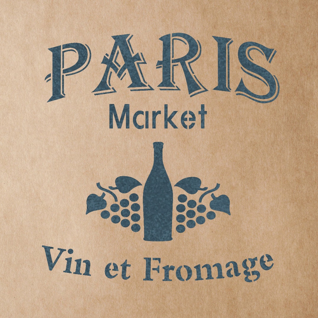 Vin Et Fromage Stencil for Painting Signs Crafting DIY Wall Decor - Etsy
