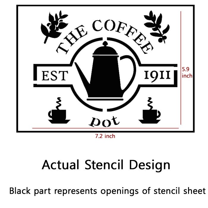 Coffee Pot Stencils for Crafting DIY Room Decor Template Wall Art ...