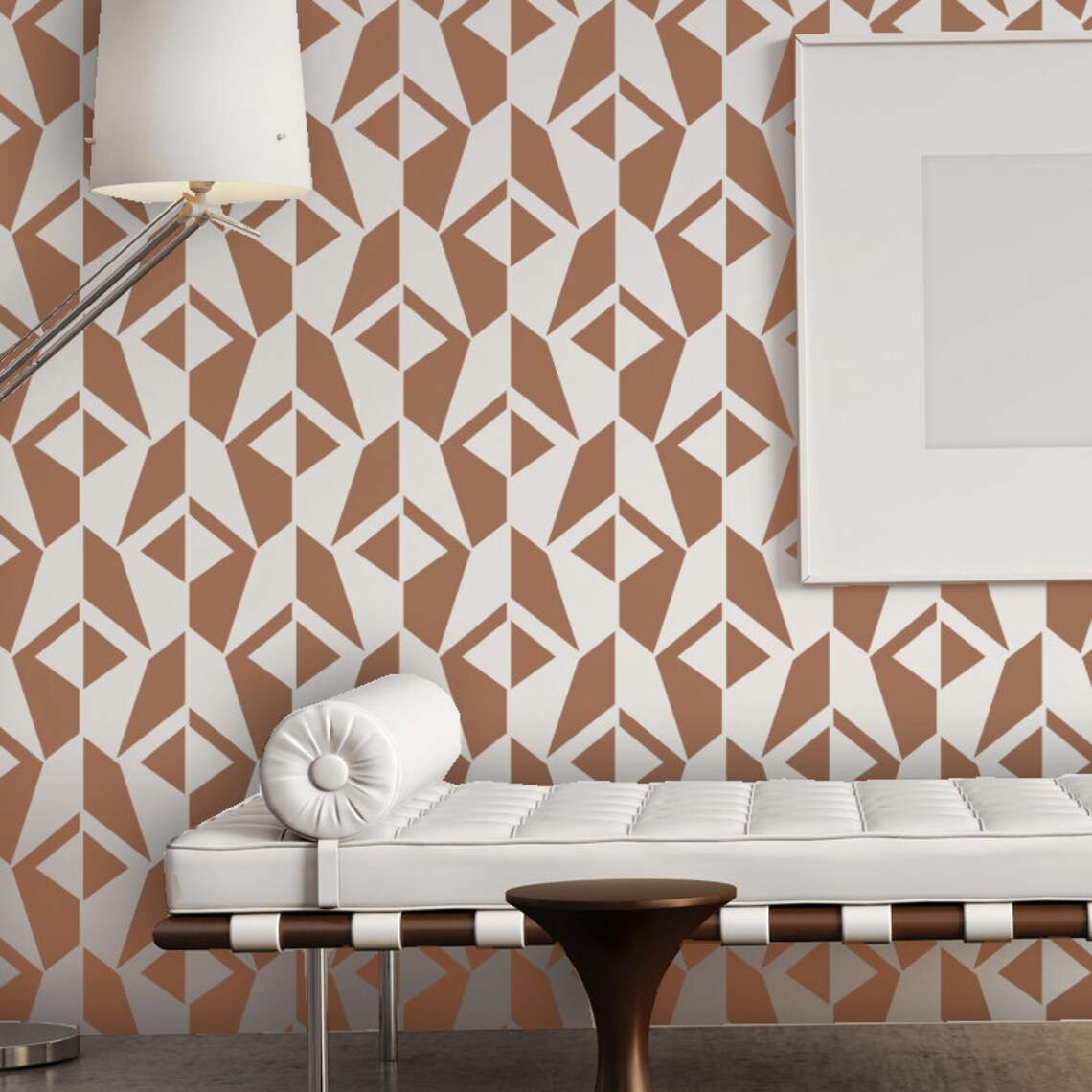 Wall Stencil Geometric Allover Pattern Jacqueline for Room DIY Decor ...