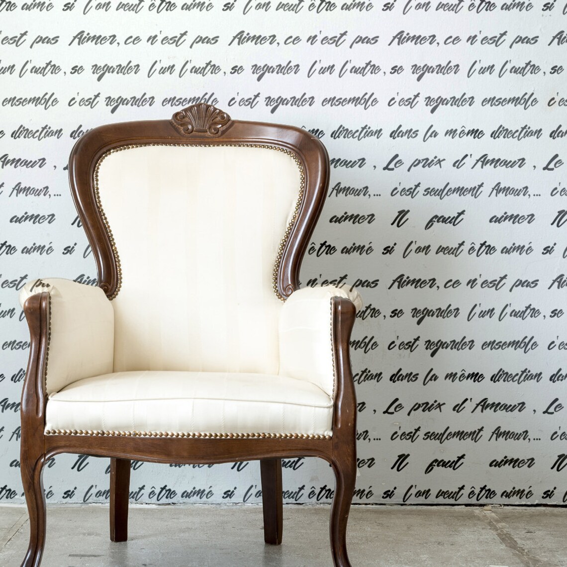 French Poem Lettering Script Stencil for Home Decor French - Etsy