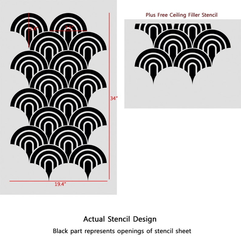 Wall Stencils Scallop Pattern Allover Stencil for Painting - Etsy