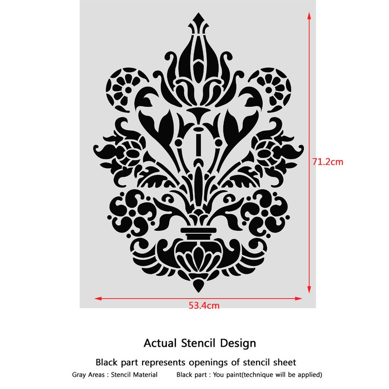 Large Wall Stencil Damask Allover Stencil Heather for Easy DIY - Etsy