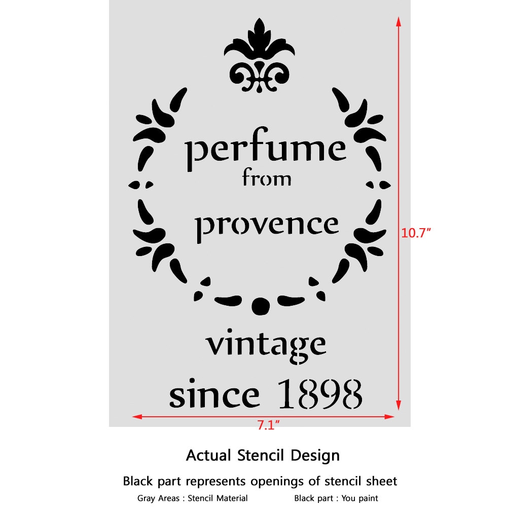 Perfume From Provence Stencil Shabby Chic Airbrush Template | Etsy