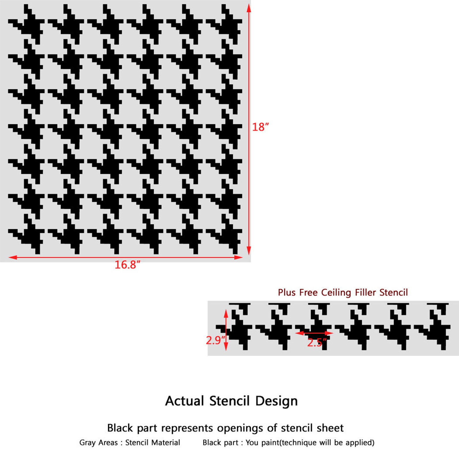 Houndstooth Wall Stencils Reusable Stencil for DIY Decor and - Etsy Denmark