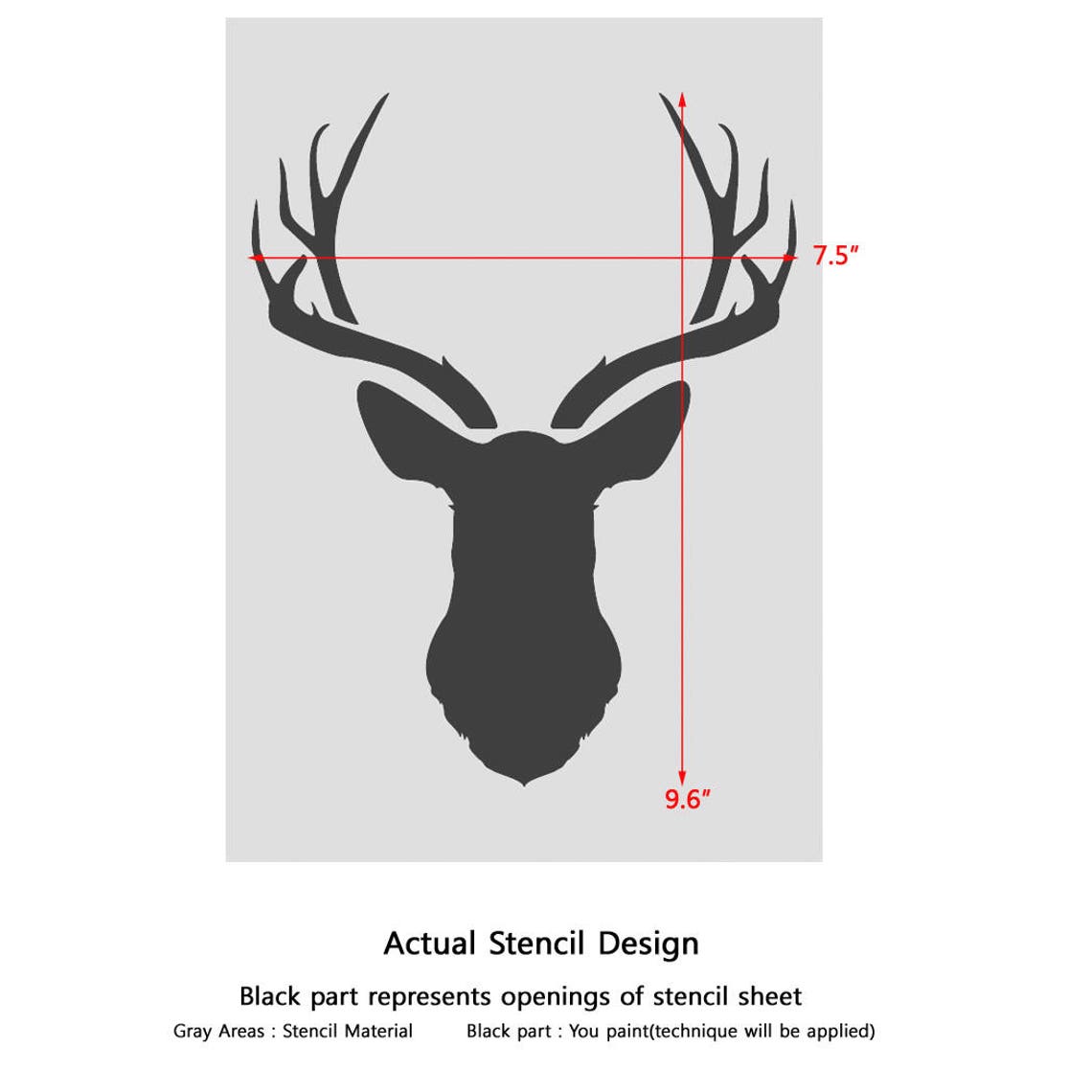 Deer Head Stencil for Decorative Stencils DIY Easy Home Decor - Etsy