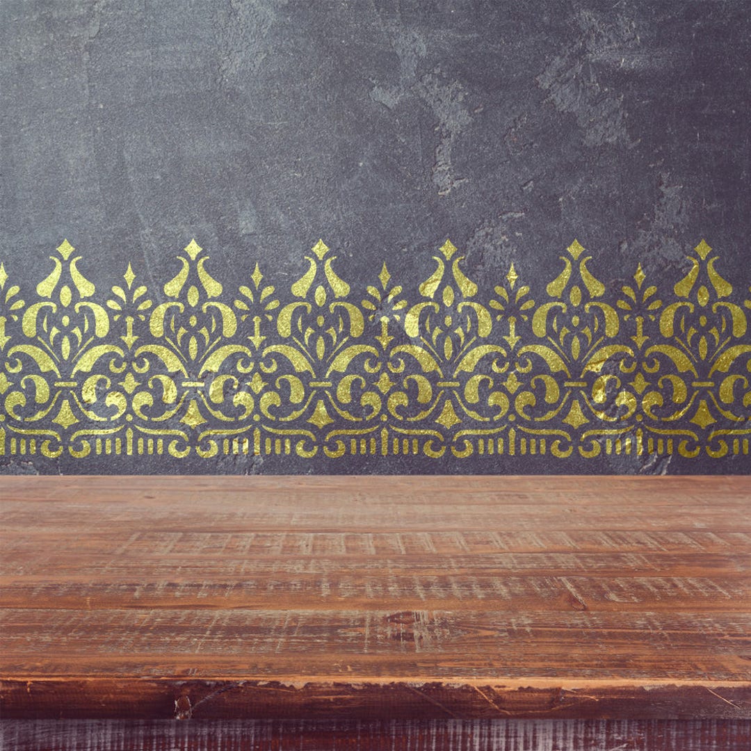 Wall Border Ornament Stencil Pattern 095 Reusable Template for DIY Wall ...