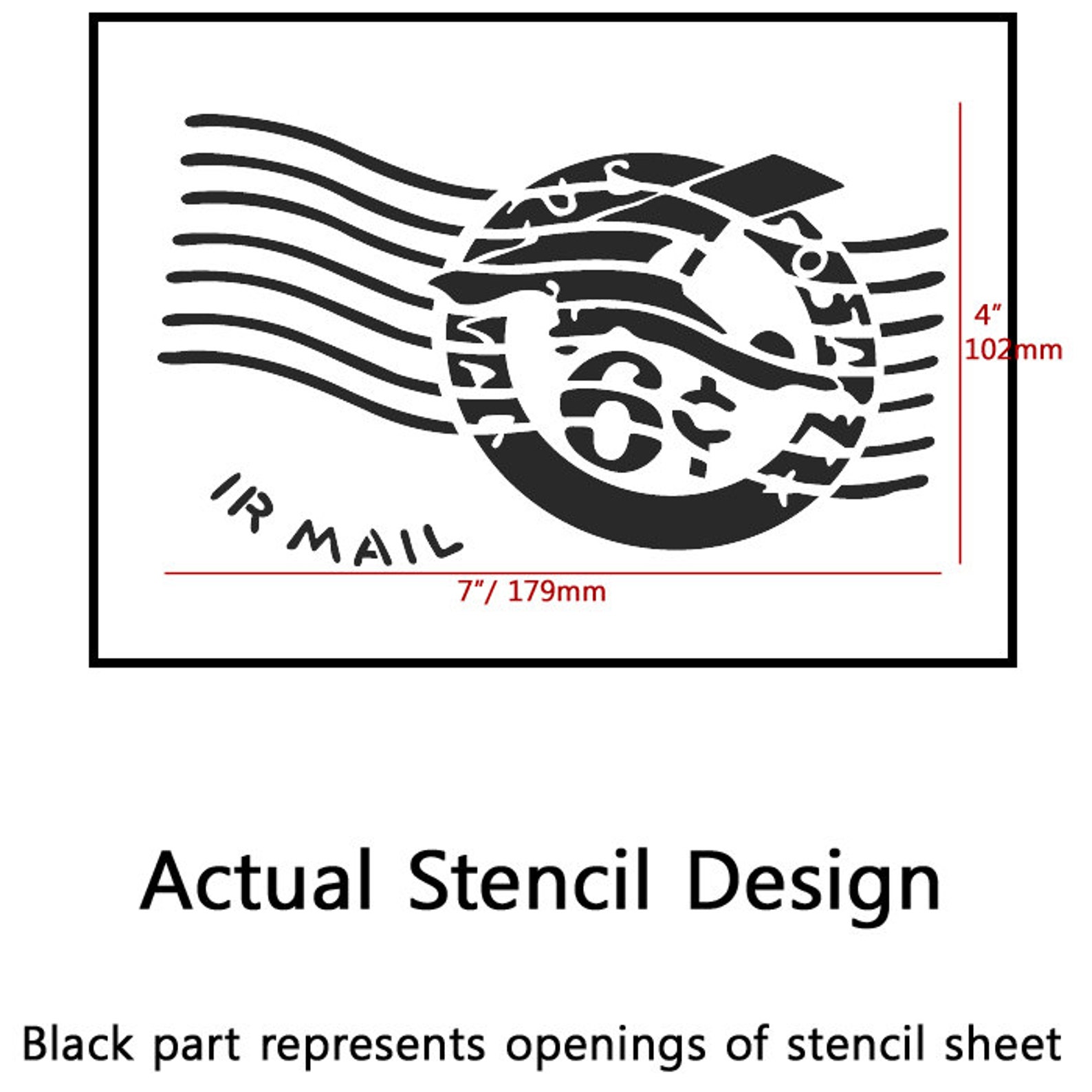Stencils Pattern Airbrush Stencil AIR MAIL STAMP Template - Etsy