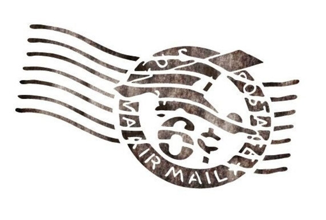 Stencils Pattern Airbrush Stencil AIR MAIL STAMP Template - Etsy