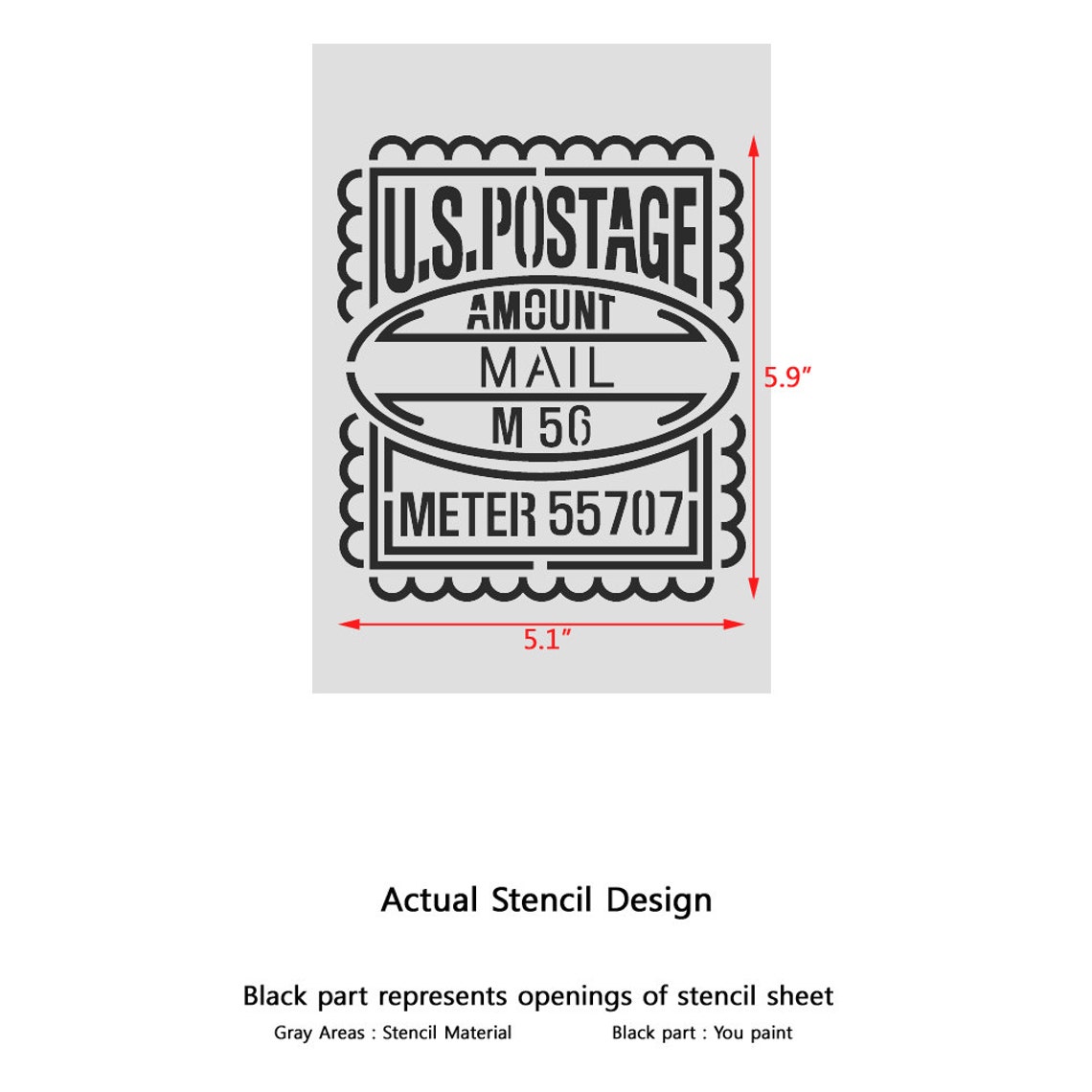 US Postage Mail Stamp Stencils for Crafting Canvas DIY Wall - Etsy