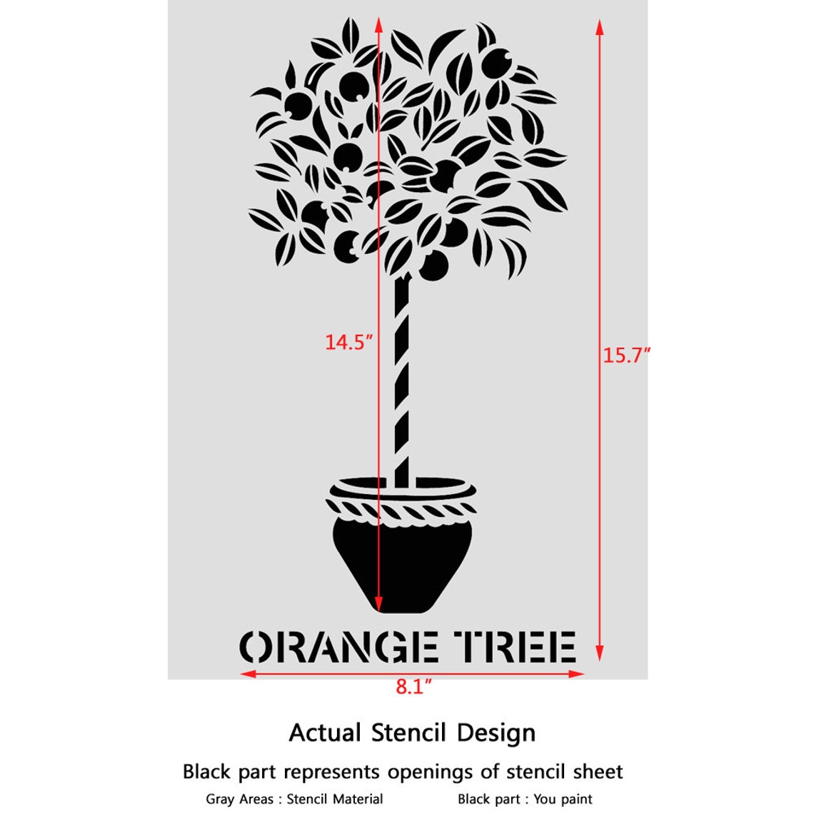 Orange Tree Stencil Reusable Template for Canvas Craft Wall | Etsy