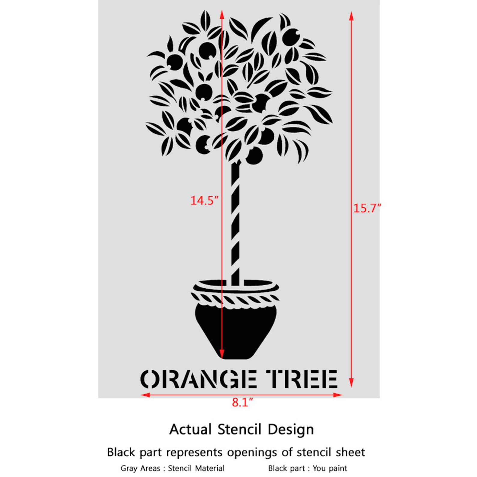 Orange Tree Stencil Reusable Template for Canvas Craft Wall Painting ...