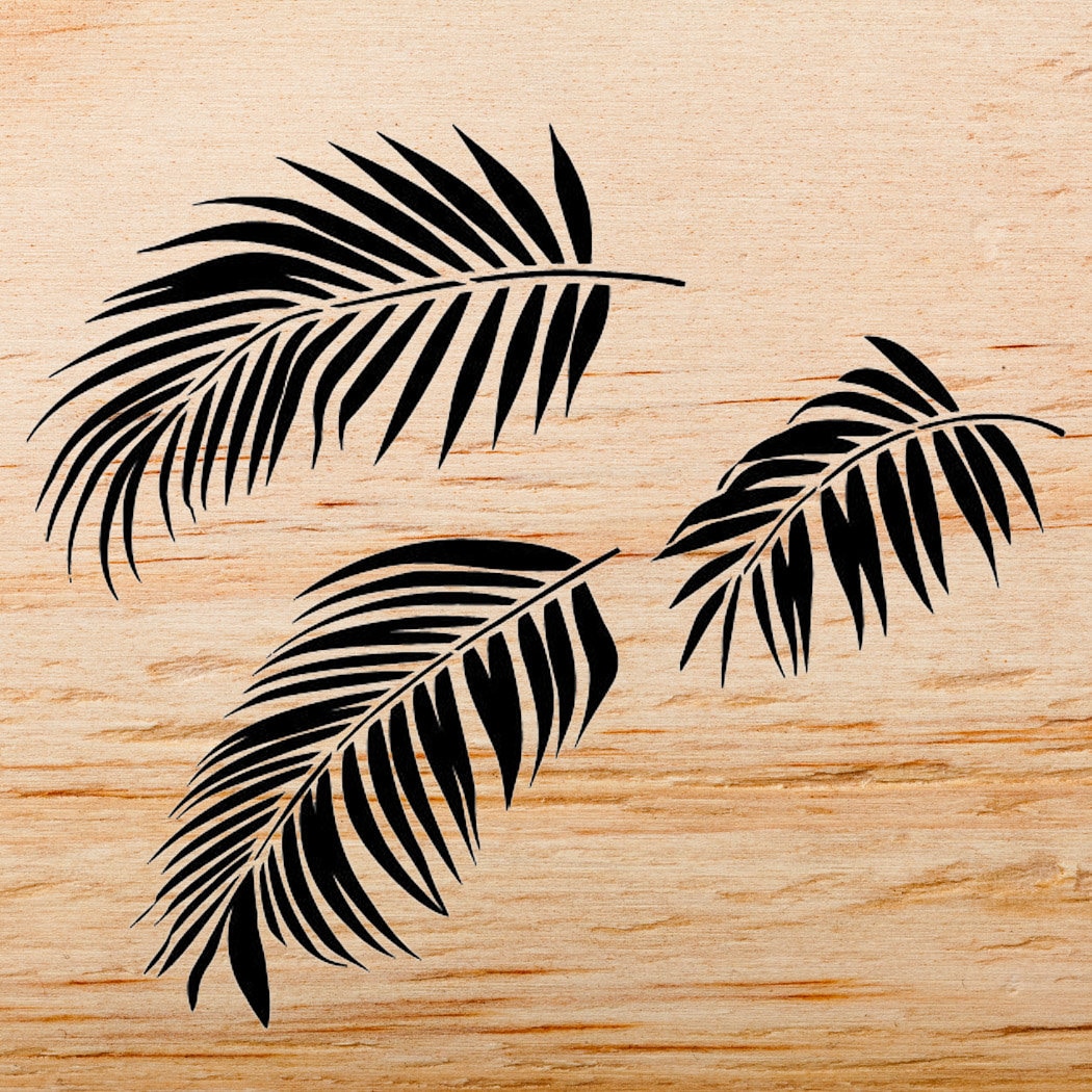 Palm Tree Leaf Stencil