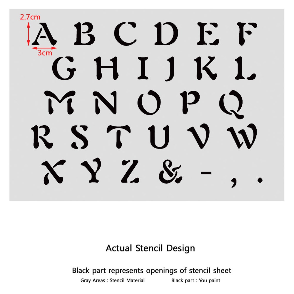 Alphabet Stencil Reusable Template for Wall Art Crafting and - Etsy
