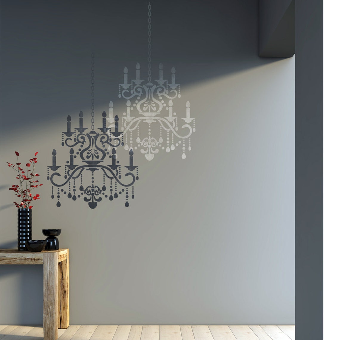 Wall Stencil Crystal Chandelier Template for DIY Decor - Etsy