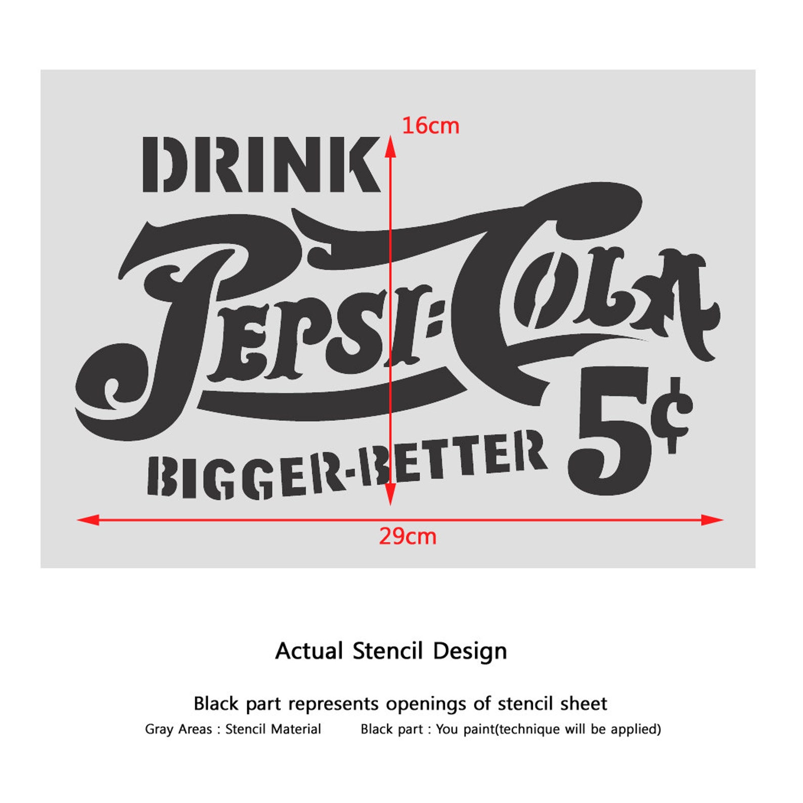 Pepsi Cola Stencil Reusable Stencil Drink Bigger Better for - Etsy