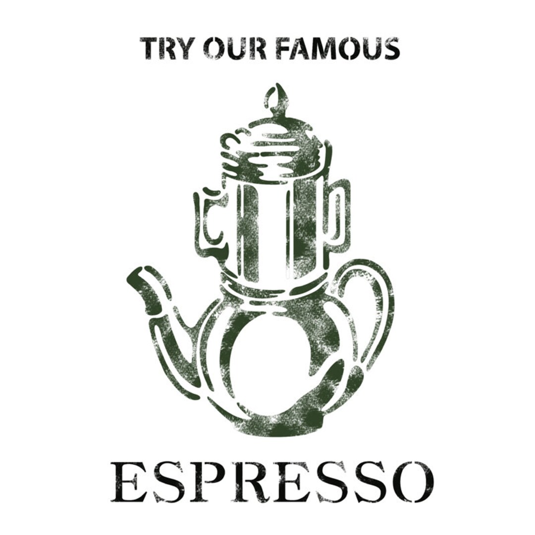 Stencil Template Espresso for Crafting Canvas DIY Decor Wall Art ...
