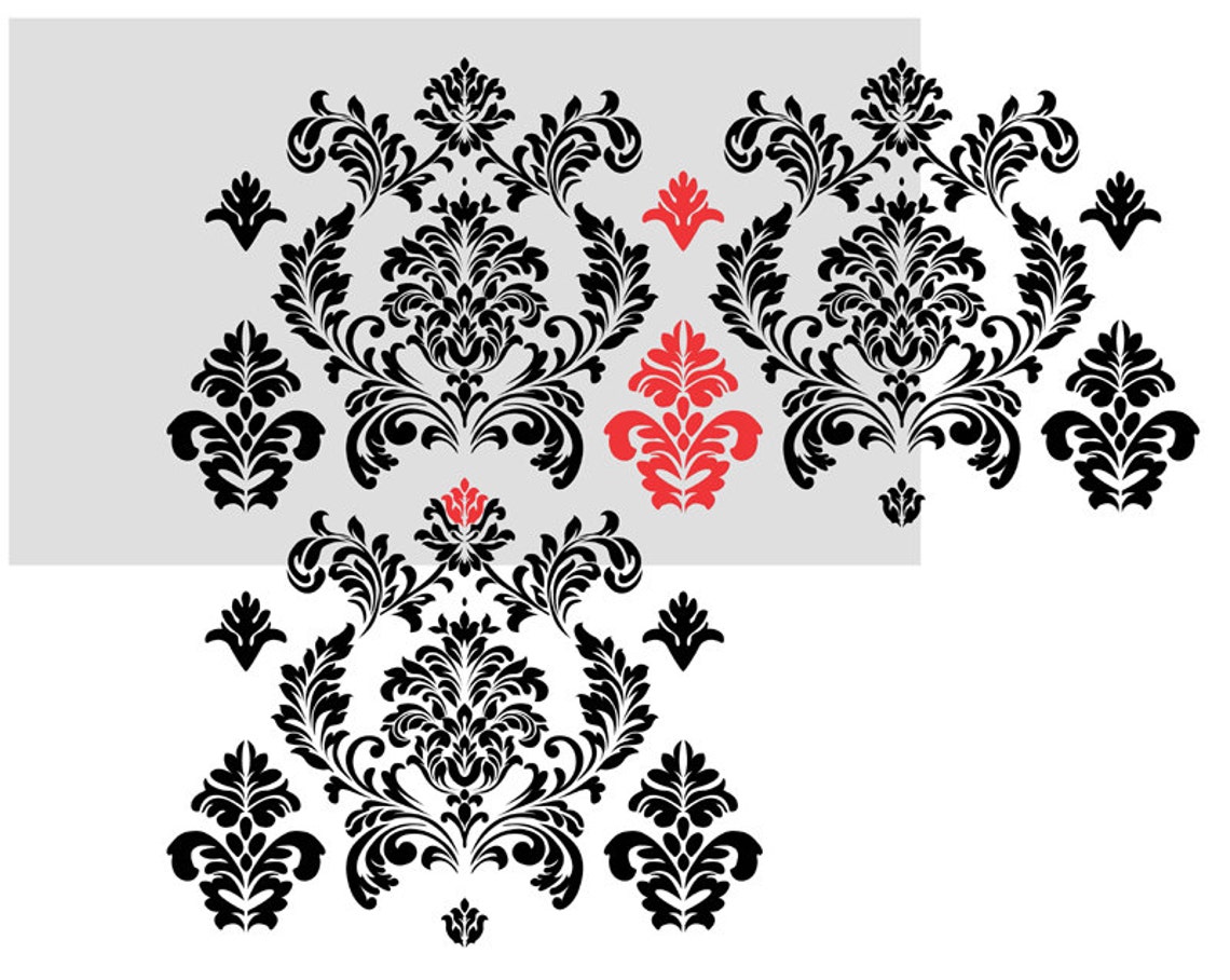 Large Wall Damask Stencils Danielle Reusable Allover Pattern - Etsy