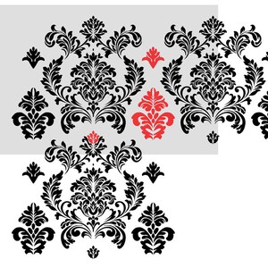 Large Wall Damask Stencils Danielle Reusable Allover Pattern for DIY ...