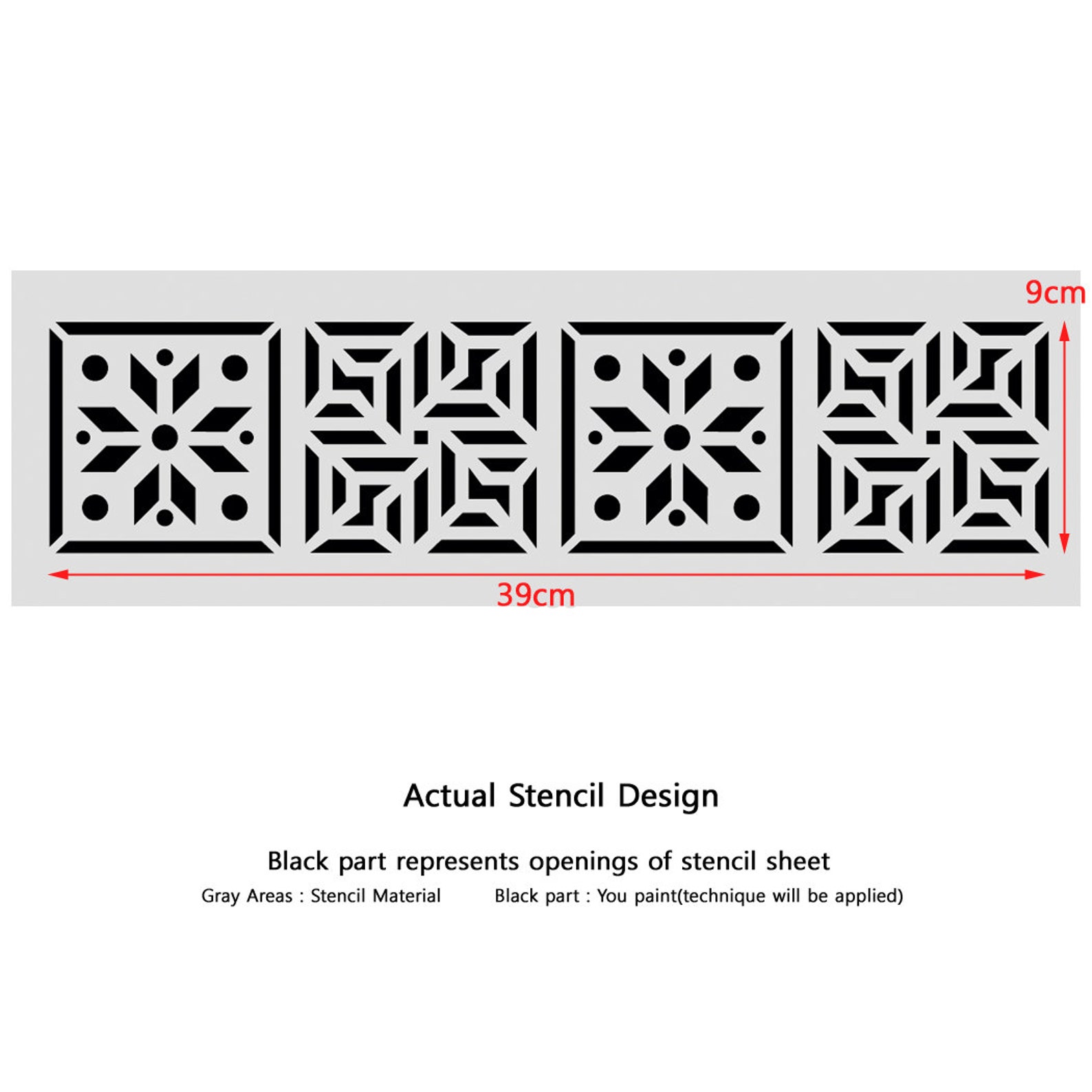 Wall Border Stencils Pattern 019 Reusable Template for DIY - Etsy