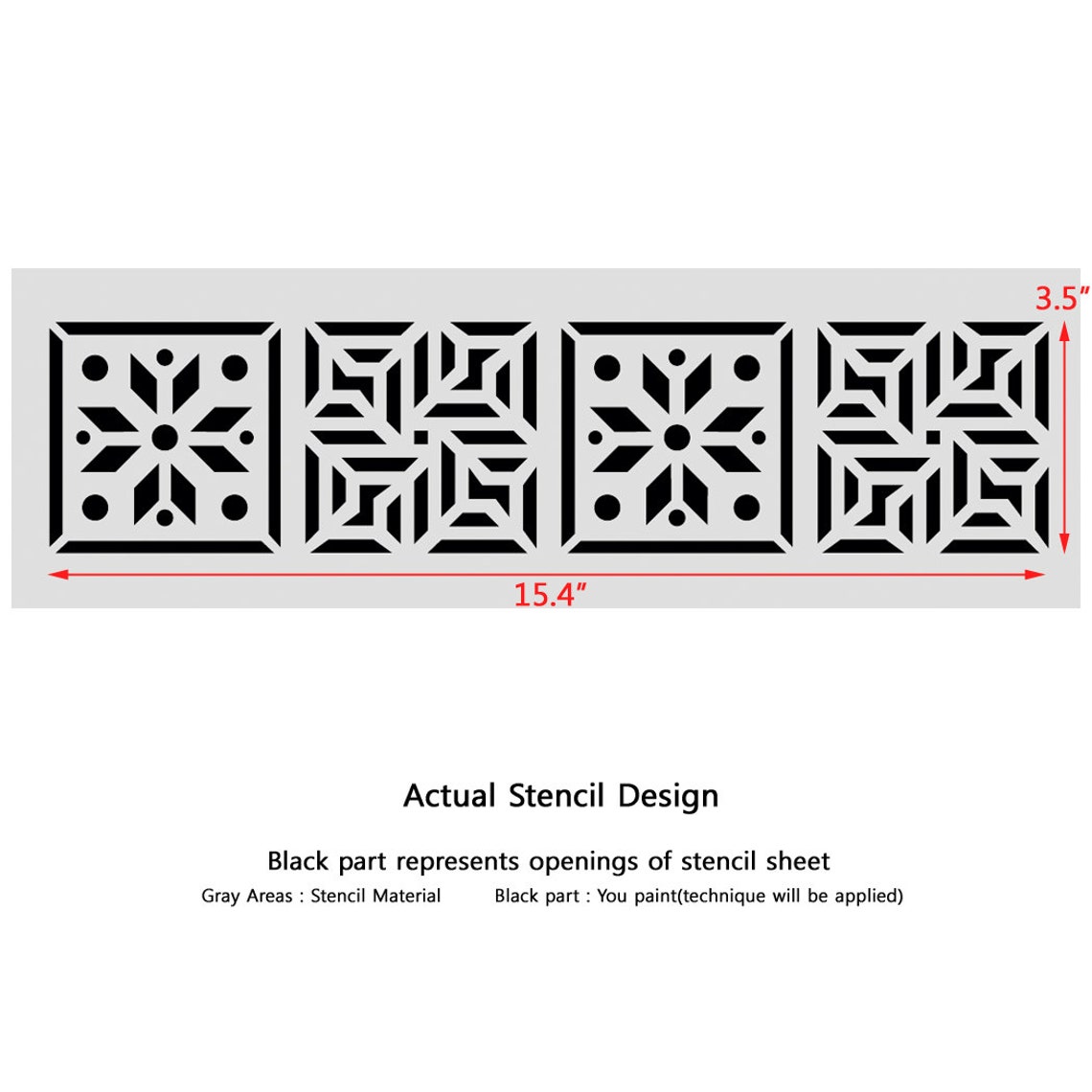 Wall Border Stencils Pattern 019 Reusable Template for DIY - Etsy