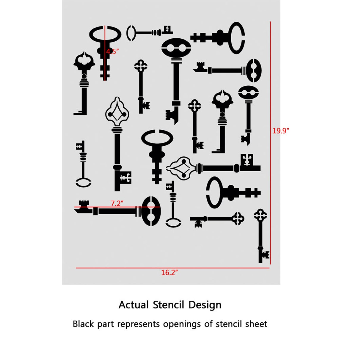 Wall Stencil Key Pattern Reusable Stencil Better Than Wall | Etsy