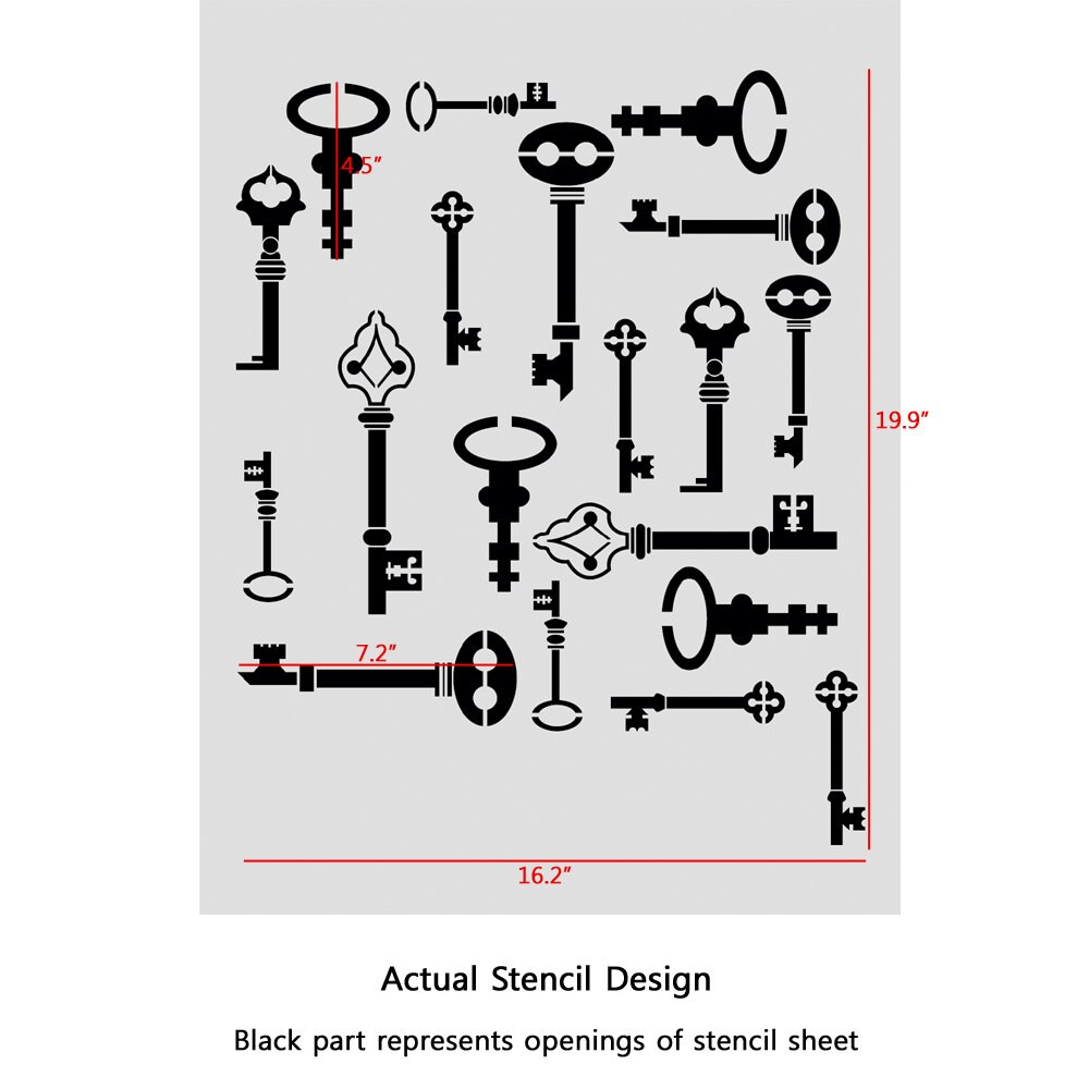 Wall Stencil Key Pattern Reusable Stencil Better Than Wall Decals - Etsy