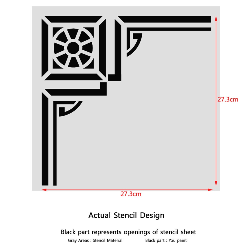 Corner Stencil Reusable Template 022 for Wall DIY Decor - Etsy