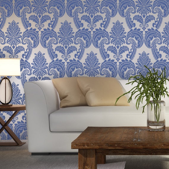 Damask Stencil Allover Pattern Large Trellis Wall Stencil | Acanthus