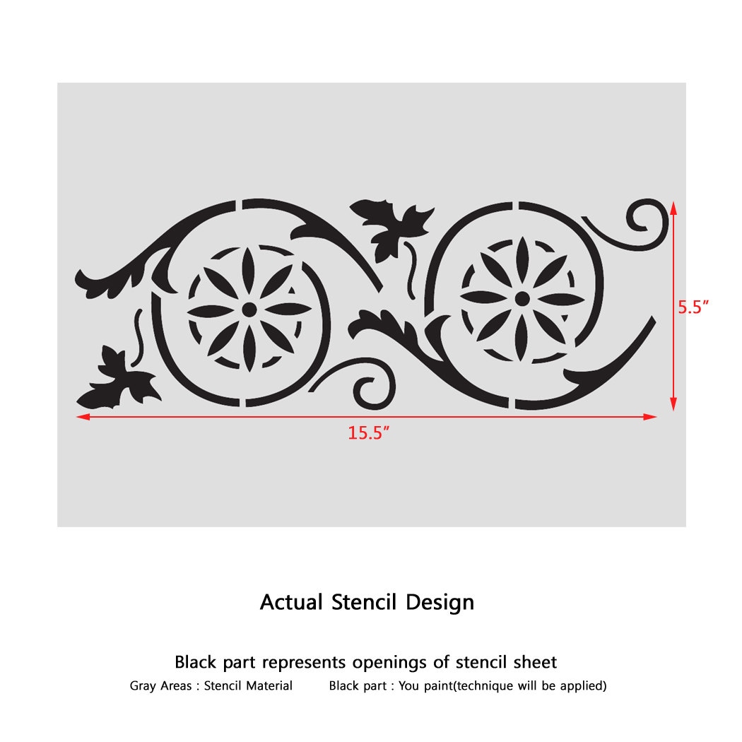 Wall Border Stencils Pattern 025 Reusable Template for DIY - Etsy