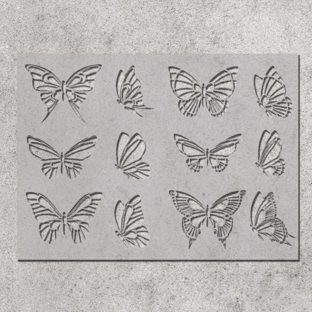 12 Butterflies Stencils for Painting Wall Tile Fabric Wood Art&craft ...