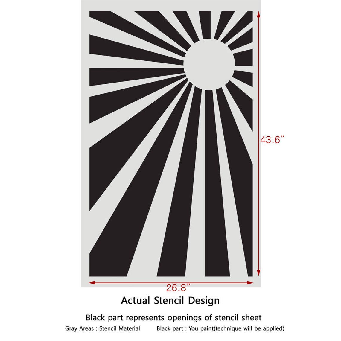 Sun Ray Wall Large Stencil Reusable DIY Wall Decor Craft - Etsy