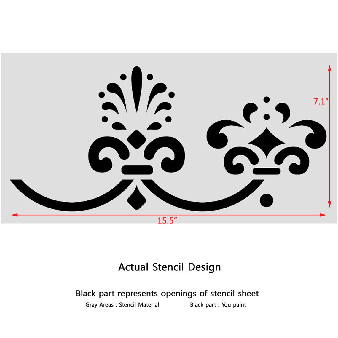 Wall Baroque Border stencils 003 Pattern Reusable Template for | Etsy