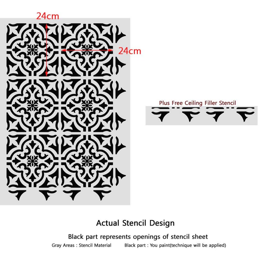 Tile Stencil Rio Tinto Portuguese Tile Wall Stencils - Etsy