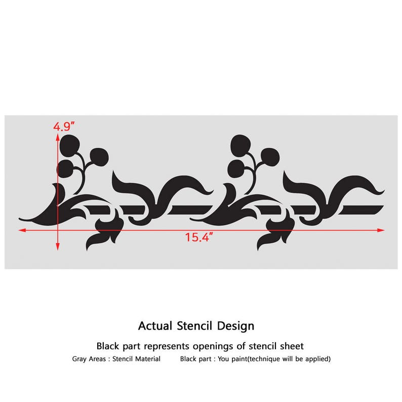 Wall Stencils Border Stencil Pattern 094 Reusable Template for | Etsy