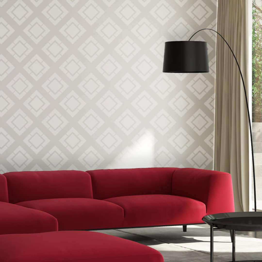Gilbert Allover Reusable Stencil Patterns for Walls Just Like Wallpaper ...