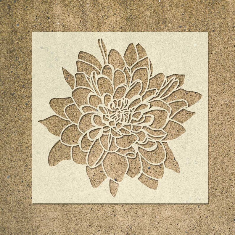 Chrysanthemum Flower Wall Stencil Wallpaper Look for DIY - Etsy